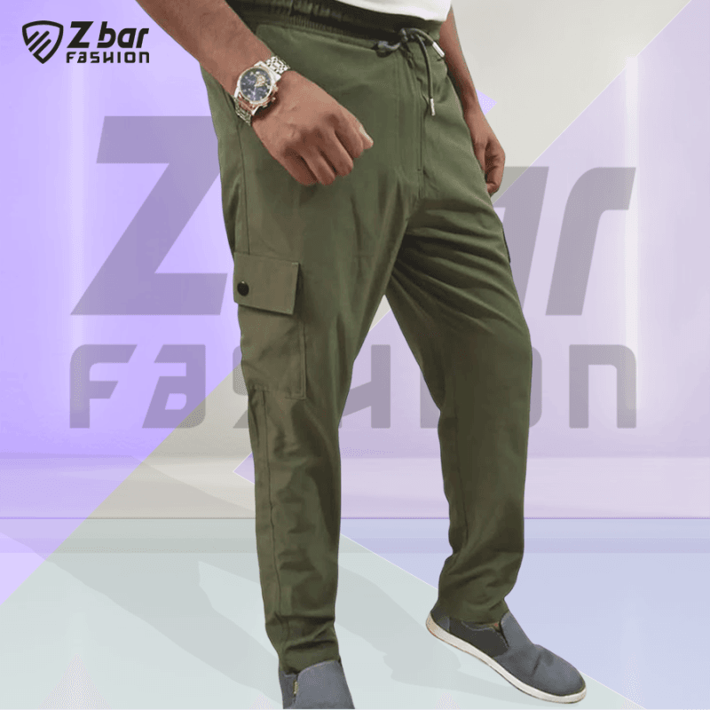 Men’s Exclusive Premium Cargo Trouser - Olive - Z BAR FASHION
